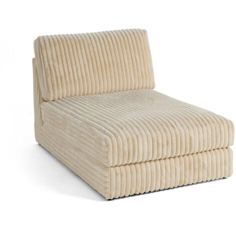 Jasper - module méridienne - en fausse fourrure côtelée - beige