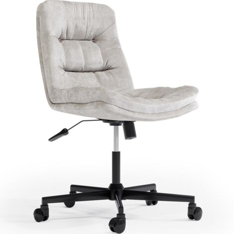 Privatefloor – Chaise de bureau pivotante en velours beige – Dossier ...