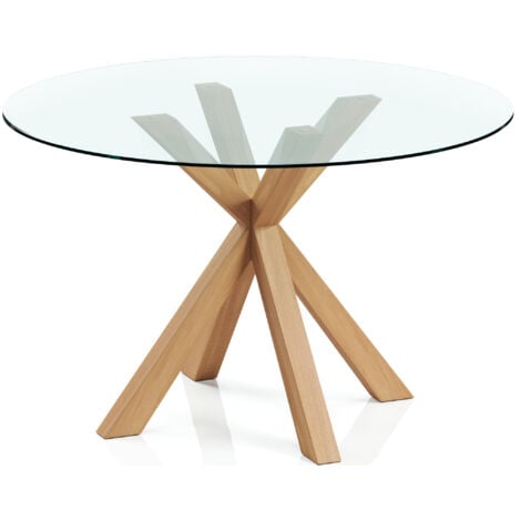Table à manger ronde - 120CM - Verre - Tauwa Naturel