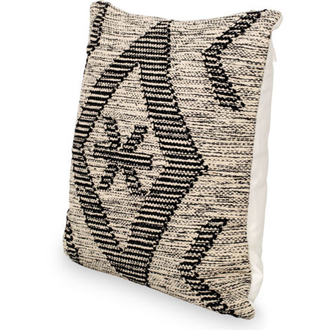 Coussin de style boho Bali - Housse et Rembourrage inclus - Rita Noir