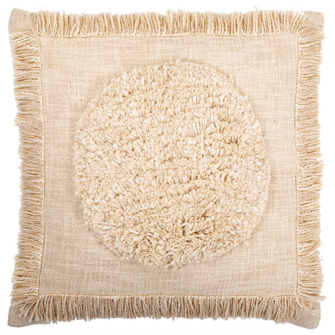 Coussin de style boho Bali - Housse et Rembourrage inclus - Eva Blanc