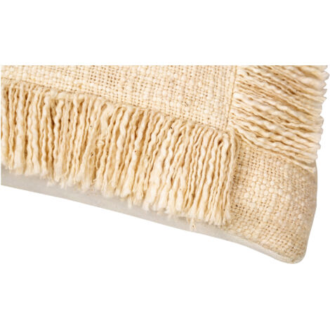 Coussin de style boho Bali - Housse et Rembourrage inclus - Eva Blanc