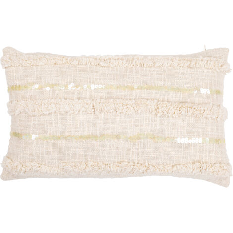 Coussin de style boho Bali - Housse et Rembourrage inclus - Cassandra Blanc