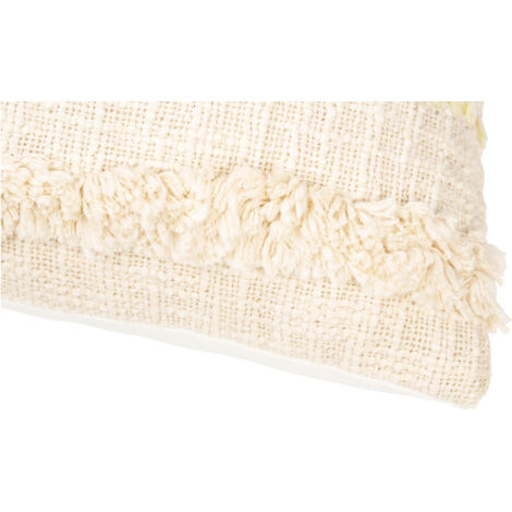 Coussin de style boho Bali - Housse et Rembourrage inclus - Cassandra Blanc