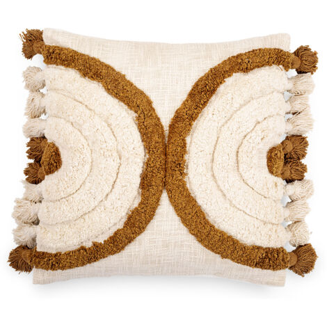 Coussin de style boho Bali - Housse et Rembourrage inclus - Edwyna Jaune