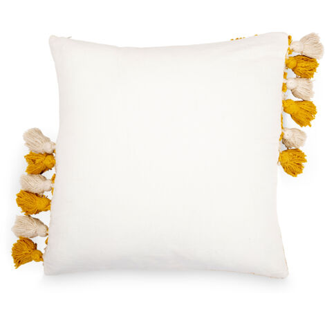 Coussin de style boho Bali - Housse et Rembourrage inclus - Karie Jaune