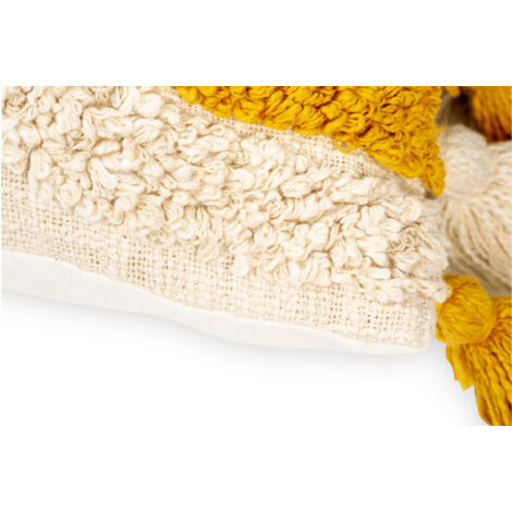 Coussin de style boho Bali - Housse et Rembourrage inclus - Karie Jaune