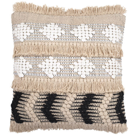 Coussin de style boho Bali - Housse et Rembourrage inclus - Herai Noir