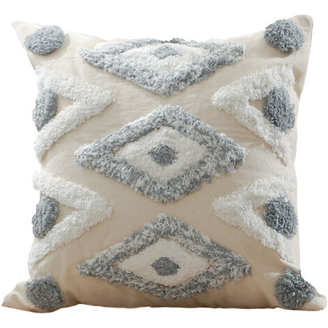 Coussin de style boho Bali - Housse et Rembourrage inclus - Mawi Gris