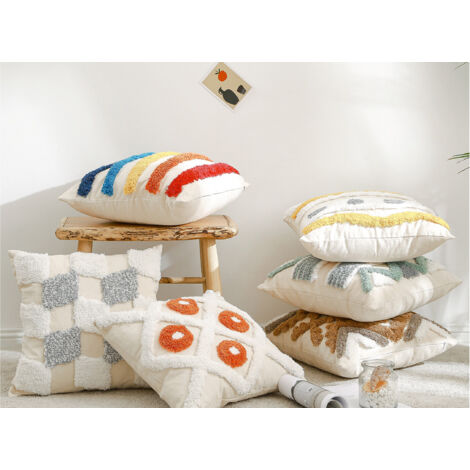 Coussin de style boho Bali - Housse et Rembourrage inclus - Varouna Gris
