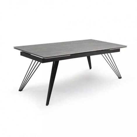 Table extensible 160/240 cm céramique gris marbré pied filaire - ARIZONA 01