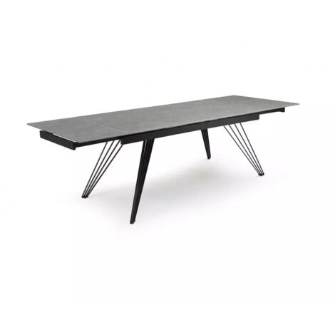 Table extensible 160/240 cm céramique gris marbré pied filaire - ARIZONA 01