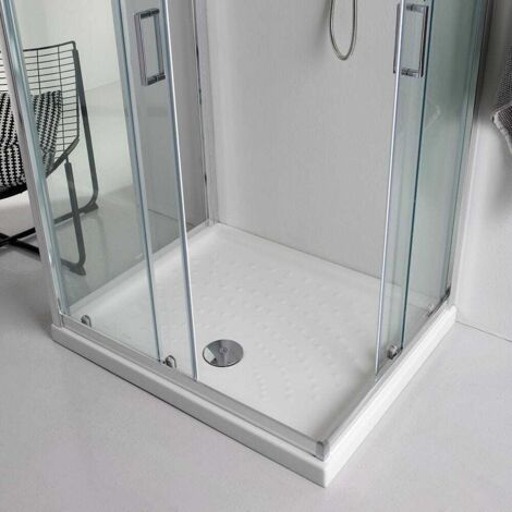 Box Doccia 3 Lati 80X100x80 Vetro Trasparente 6Mm Profili In Alluminio