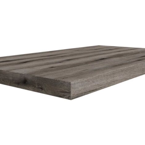 Mensola Per Lavabo Da Appoggio In Legno Rovere Fossile 80Cm