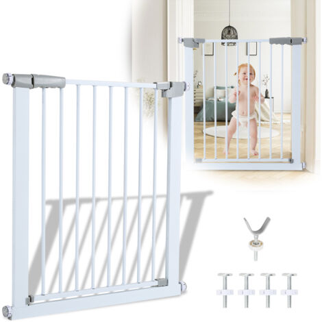 Hengda Türschutzgitter Absperrgitter Treppengitter Kindergitter mit Türe für Hunde und Katzen ...