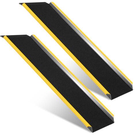 Hengda 2X Auffahrrampe Rollstuhlrampe mit gelben Warnstreifen ...