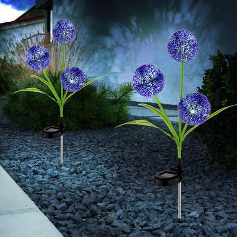 Außenleuchte Gartendeko LED Solarlampe Pusteblume Erdspieß ...