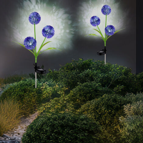 Außenleuchte Gartendeko LED Solarlampe Pusteblume Erdspieß ...