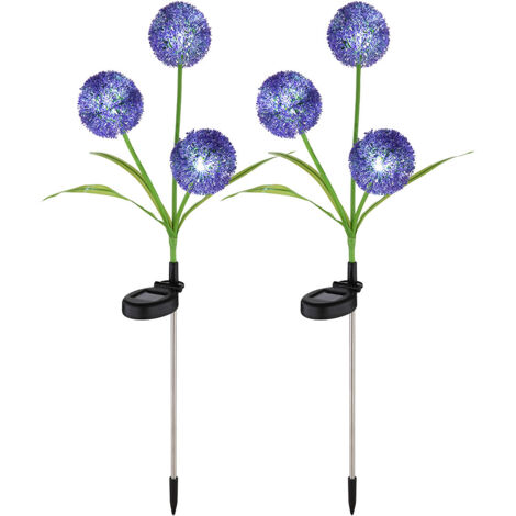 Außenleuchte Gartendeko LED Solarlampe Pusteblume Erdspieß ...