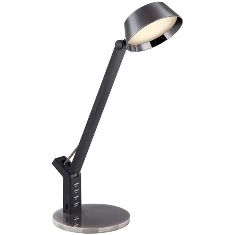 Schreibtischlampe LED Tischleuchte USB schwarz dimmbar CCT Touchdimmer ...