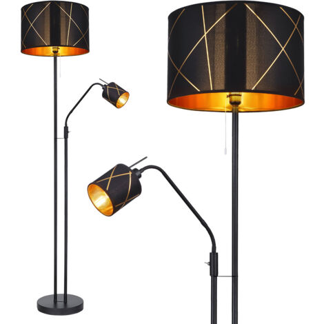 Deckenfluter Schwarz Gold