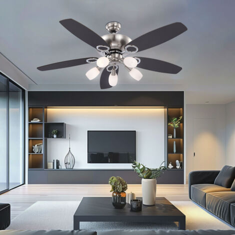 LED Deckenventilator Ventilator mit Zugschalter und Beleuchtung Lampe ...