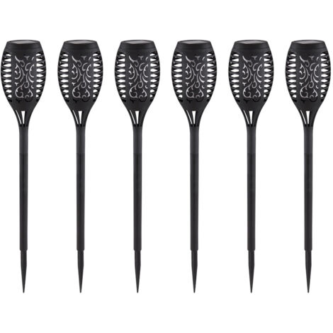 Solarlampen für Außen Gartendeko Fackeln Gartenfackel, LED Feuereffekt ...