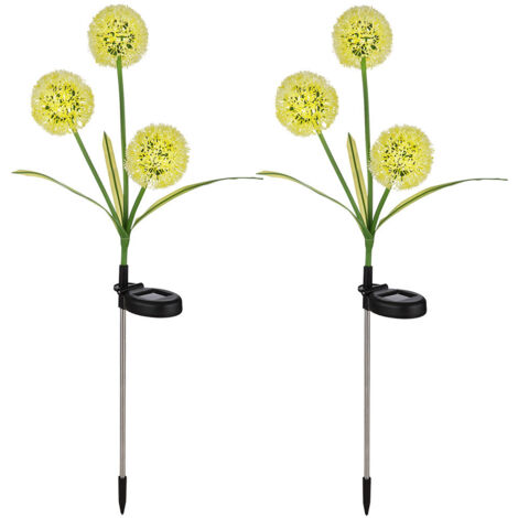 Außenleuchte Gartendeko LED Solarlampe Pusteblume Erdspieß ...