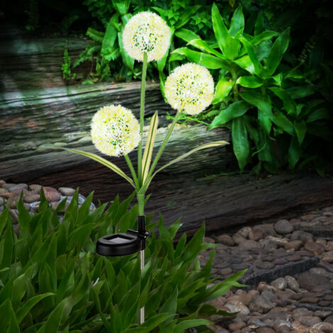 Außenleuchte Gartendeko LED Solarlampe Pusteblume Erdspieß ...