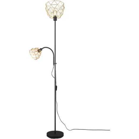 Deckenfluter Schwarz Gold