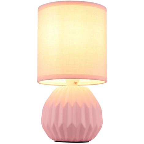 Tischlampe pink Keramik Nachttischlampe Tischleuchte Beistelllampe ...