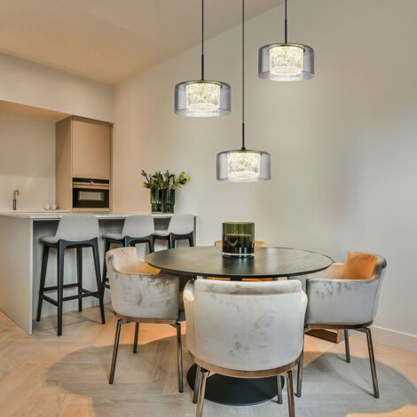 Globo - hängeleuchte - FOGSY - schwarz - glas - Ø 40cm - LED