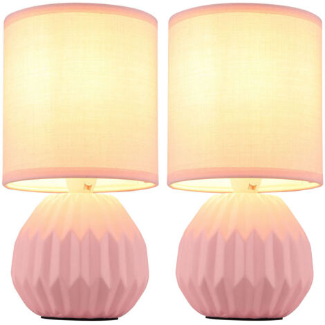 Tischlampe pink Keramik Nachttischlampe Tischleuchte Beistelllampe ...