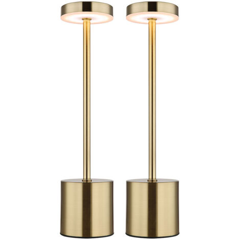 Luxus Nachttischlampe Gold 2er Set Bild