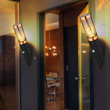 Außenwandlampe mit Bewegungsmelder Edelstahl Wandleuchte Fackel Aussen ...