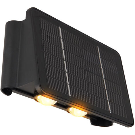 Solarlampe schwarz Außenleuchte Balkon Wandlampe modern Eckige ...