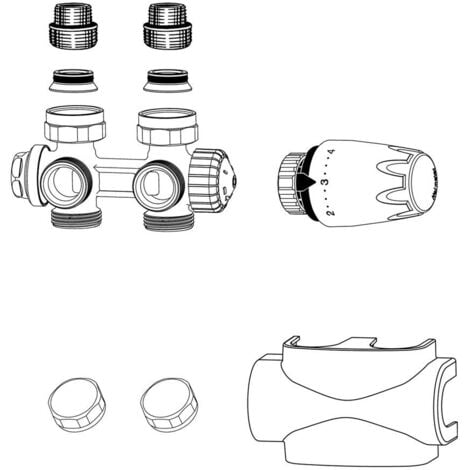 Heimeier Komplettset Multilux 4-Set mit Thermostat-Ventilunterteil ...