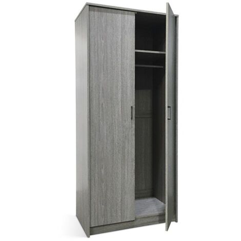 Armoire 2 portes coloris chêne collection REY. Garde Robe idéal pour ...