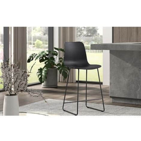 Chaise de comptoir 'Mario' PP Noir, dimensions : H100.5 x L51 x P44cm