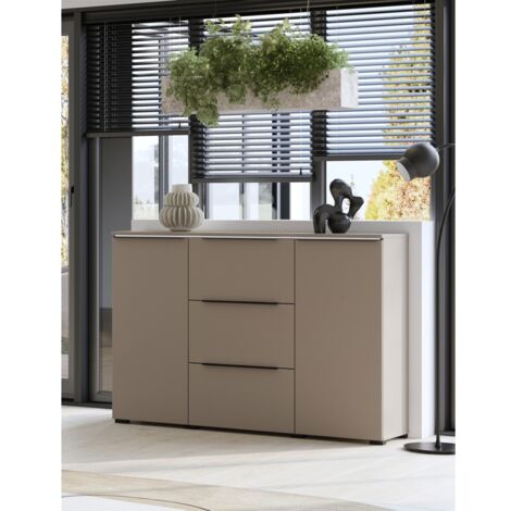 Buffet ALICE 2 portes 3 tiroirs, coloris marron congo