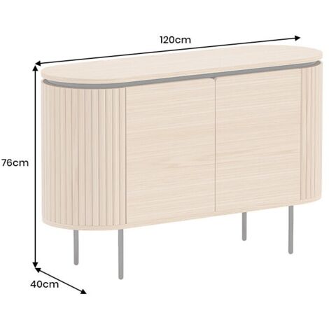 Buffet 120 cm 2 portes chêne clair et noir – Collection SÖREN