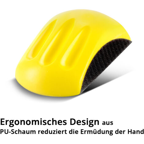 STAHLWERK Handschleifblock 3er Set aus PU-Schaumstoff mit Klett ...