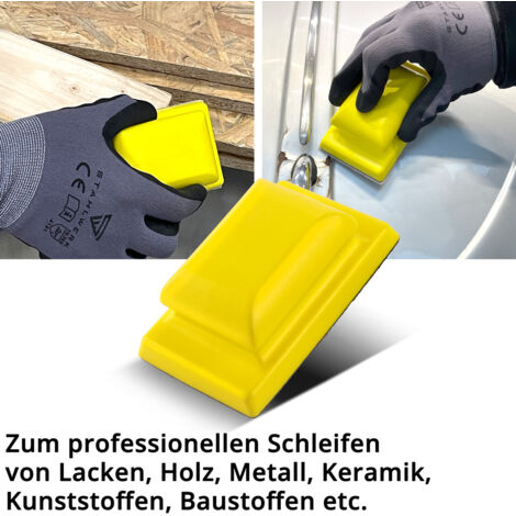 STAHLWERK Handschleifblock 2er Set aus PU-Schaumstoff mit Klett ...