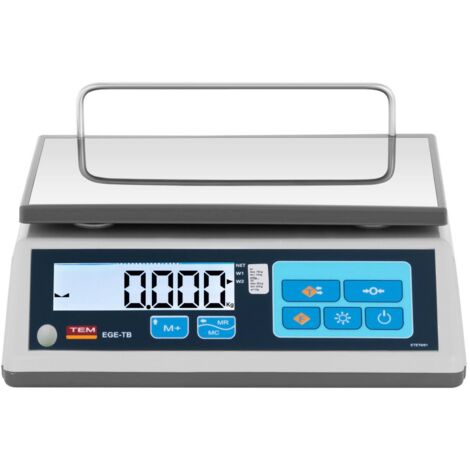Balanza de mesa - calibrada - 30 kg / 10 g - 23 x 30 cm - LCD