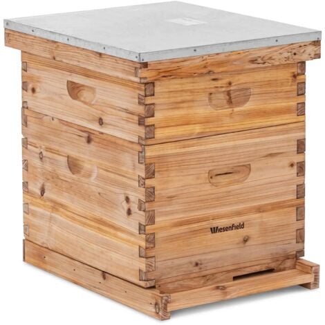 Colmena Dadant - 2 bastidores y caseta de suelo con orificio de vuelo