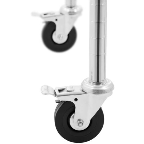 Scaffale metallico scaffali in metallo 4 Ruote 90 kg