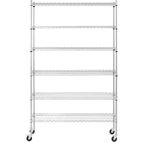 Scaffale metallico scaffali in metallo 4 Ruote 90 kg