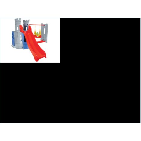 Castillo infantil de plástico con tobogán y columpio CASTLE SLIDE AND ...