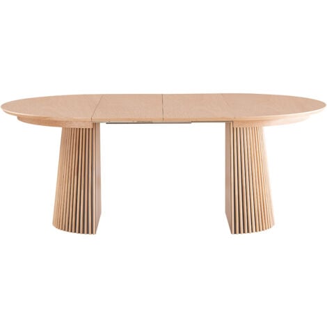 Table à manger ronde extensible en bois 4 à 8 personnes - 120/200 cm - Ada