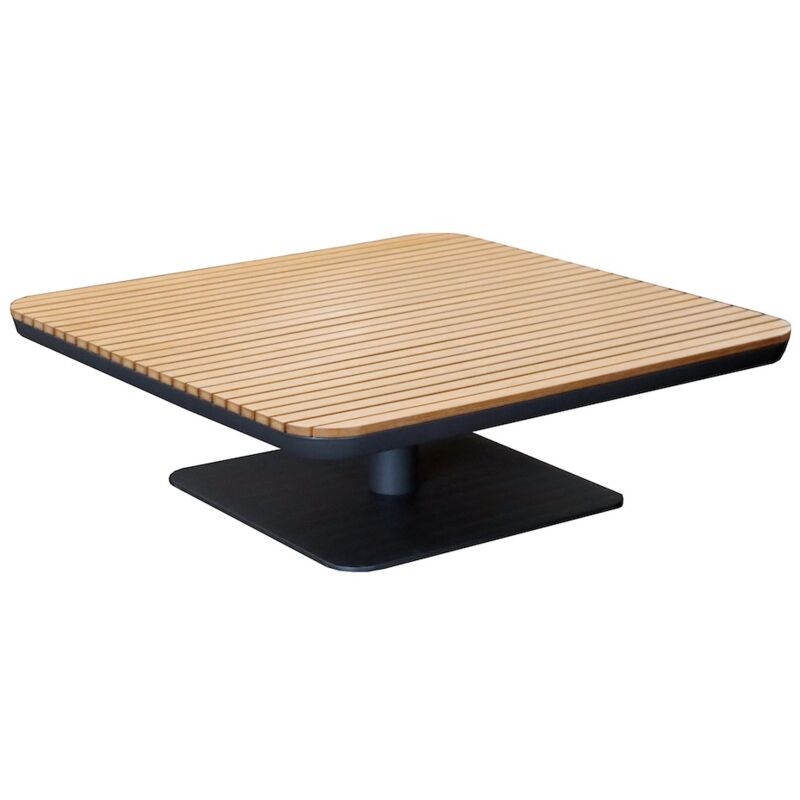 PROLOISIRS Table basse FREEDOM 90x90x28,5 cm – Graphite – Plateau ...